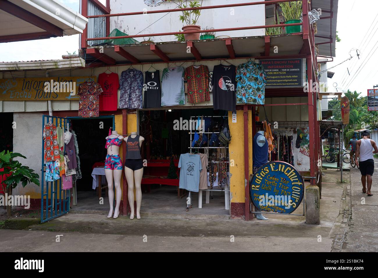Tortuguero, Costa Rica - November 18, 2024 - Shops and main street in ...