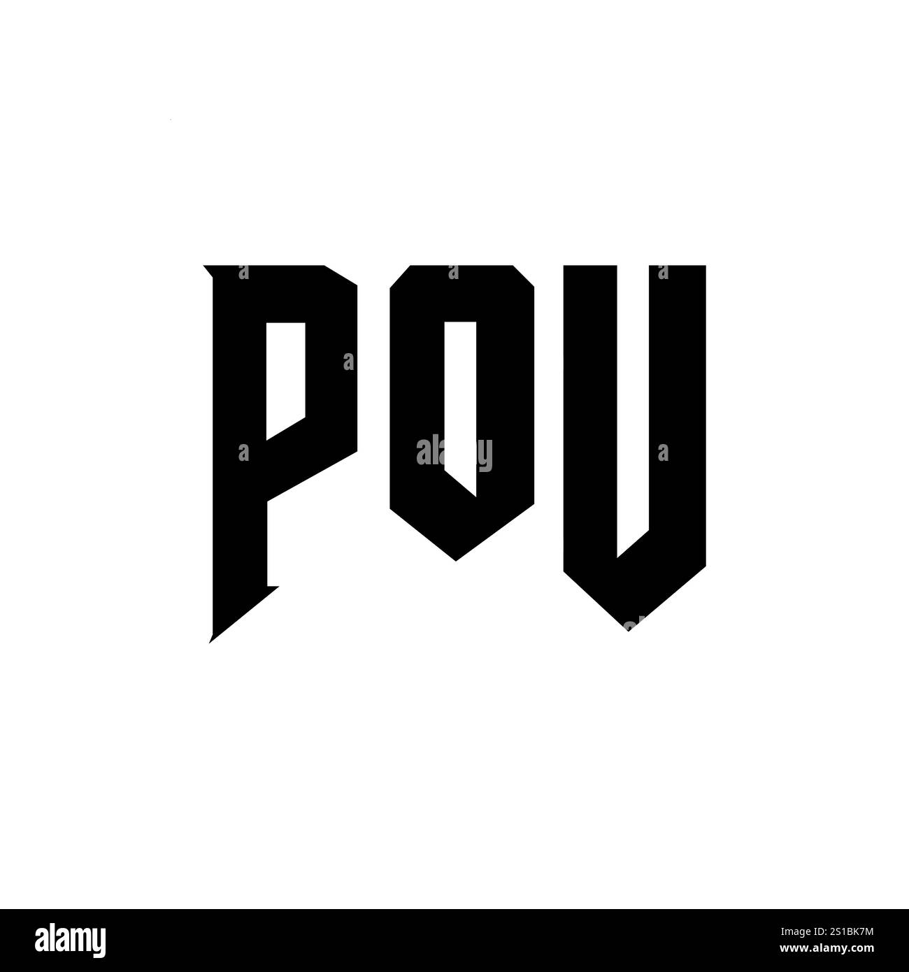 POU letter logo design for technology company. POU logo design black ...
