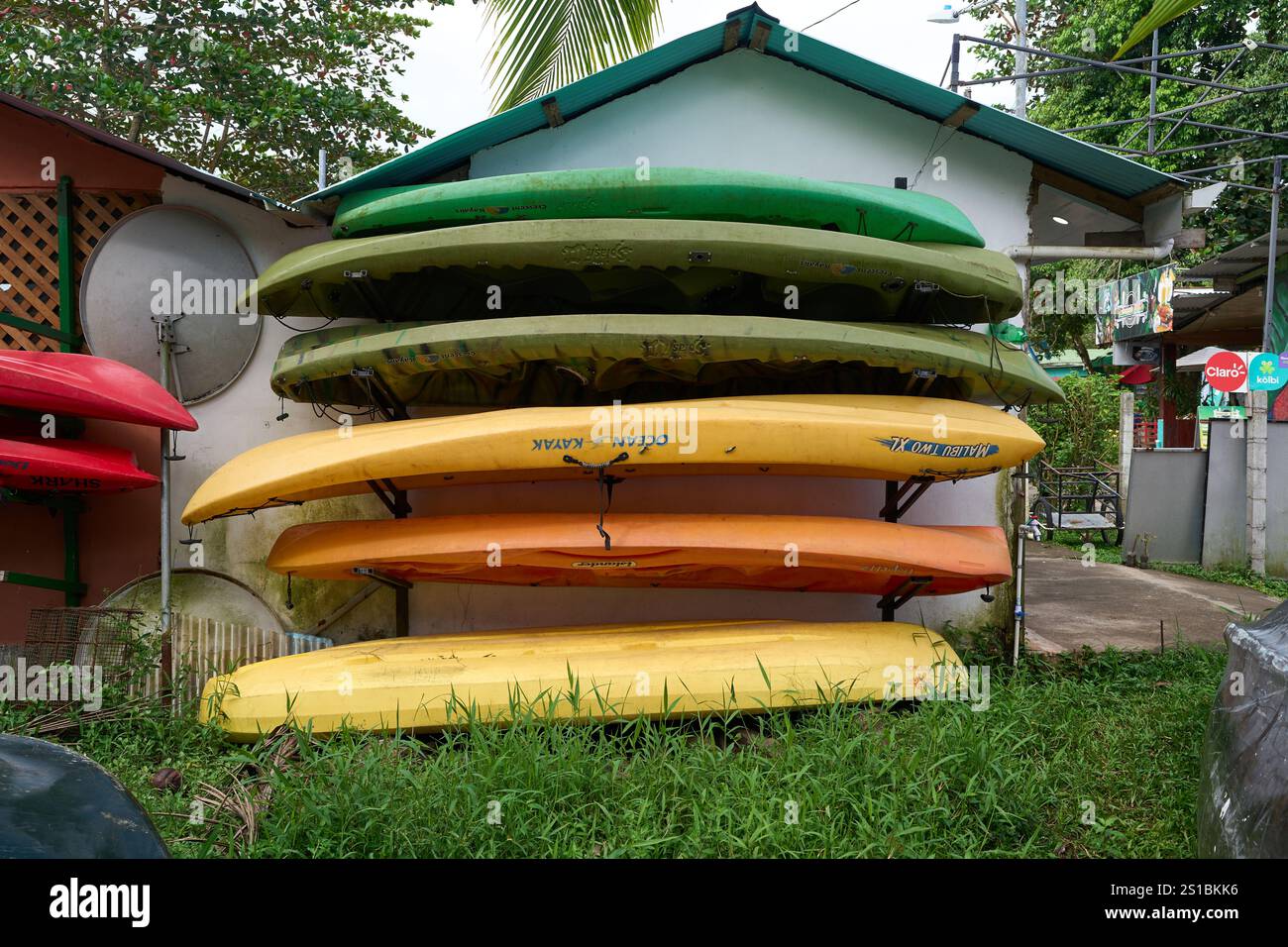 Tortuguero, Costa Rica - November 18, 2024 - Shops and main street in ...