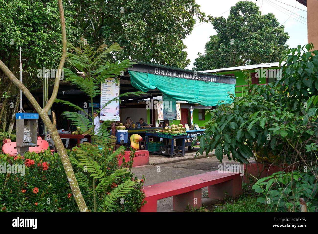 Tortuguero, Costa Rica - November 18, 2024 - Shops and main street in ...
