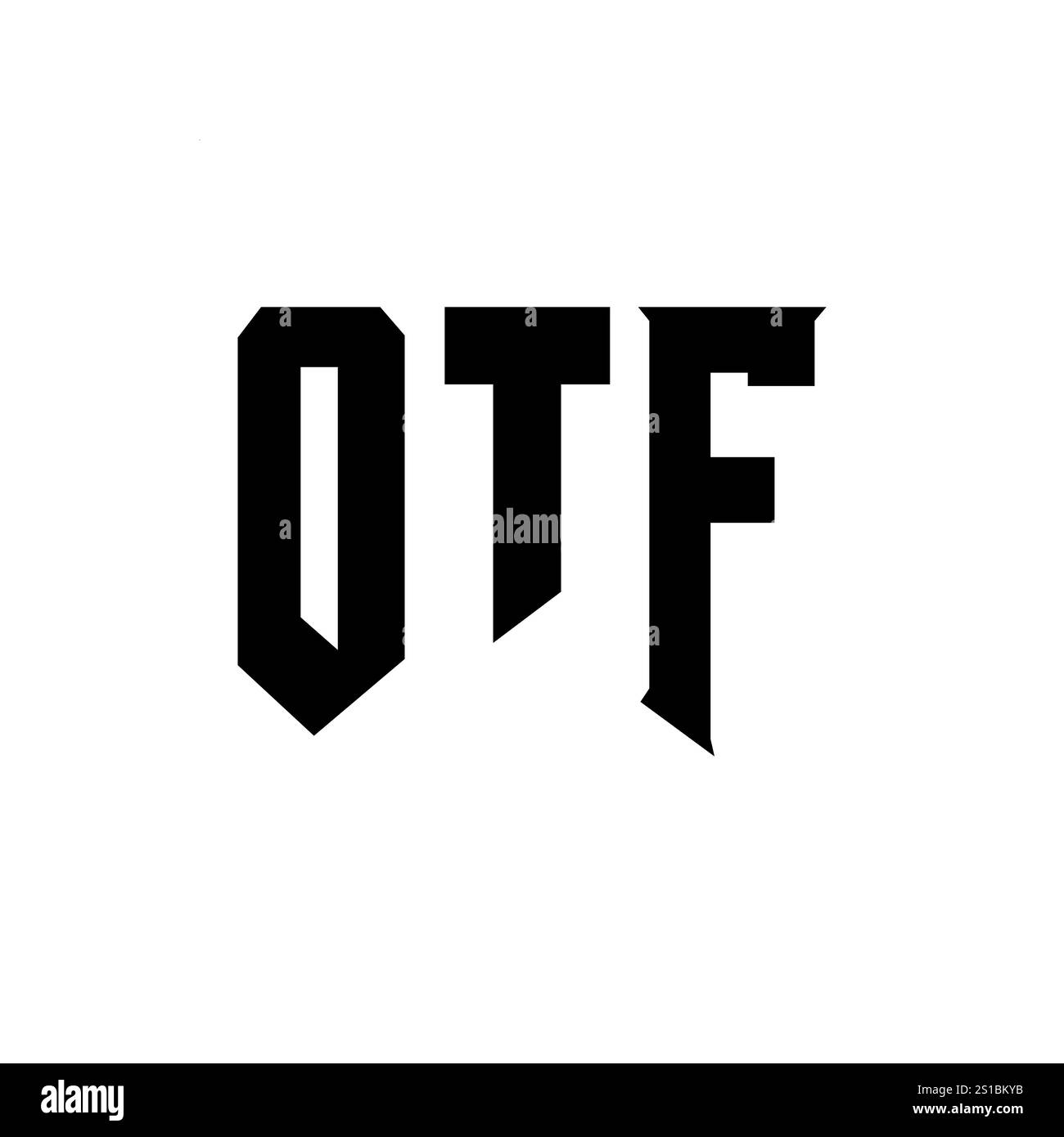 OTF letter logo design for technology company. OTF logo design black and white color combination ...
