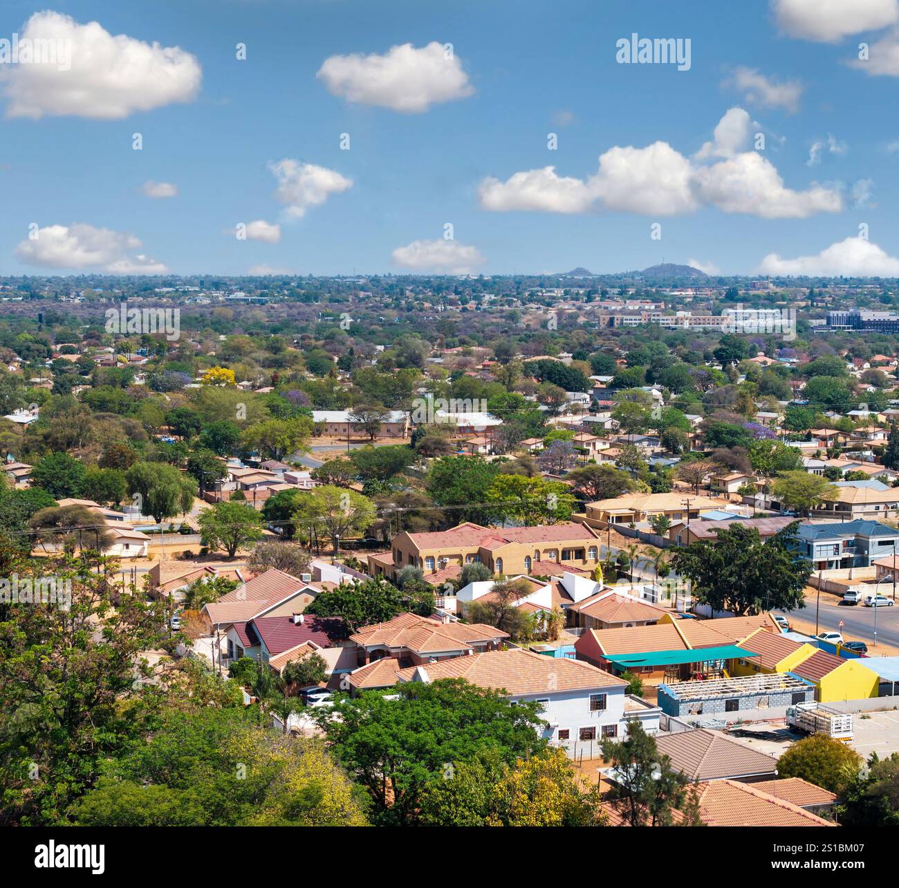 aerial view, Gaborone Botswana, residential district, real estate ...