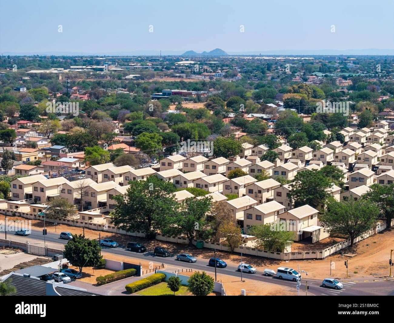 aerial view, Gaborone Botswana, residential district, real estate developer , low cost housing ...
