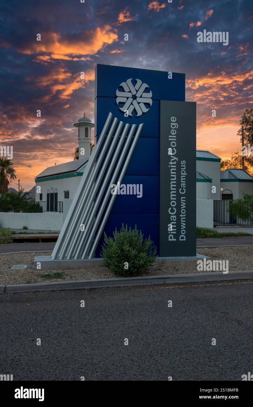Pima Community College, downtown Campus, Tucson Arizona sign Stock ...