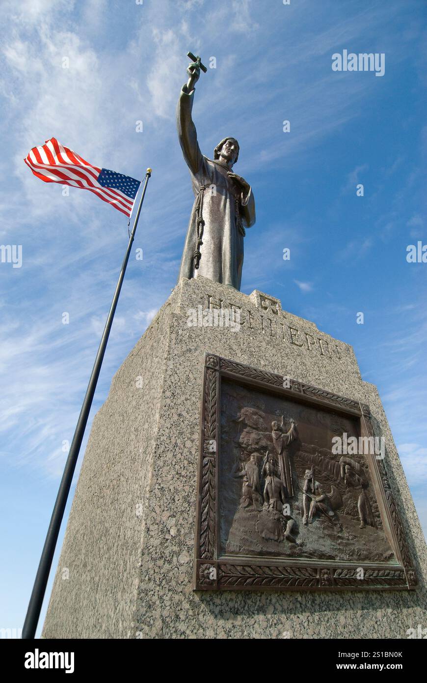 statue of Father Louis Hennepin, priest, missionary, explorer who ...