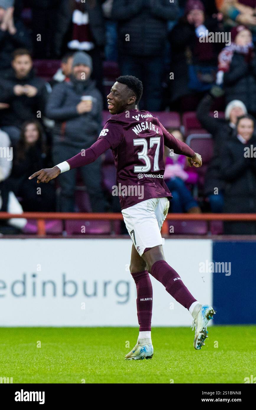 Edinburgh, Scotland. 02 January 2025. Musa Drammeh (37 - Heart of ...