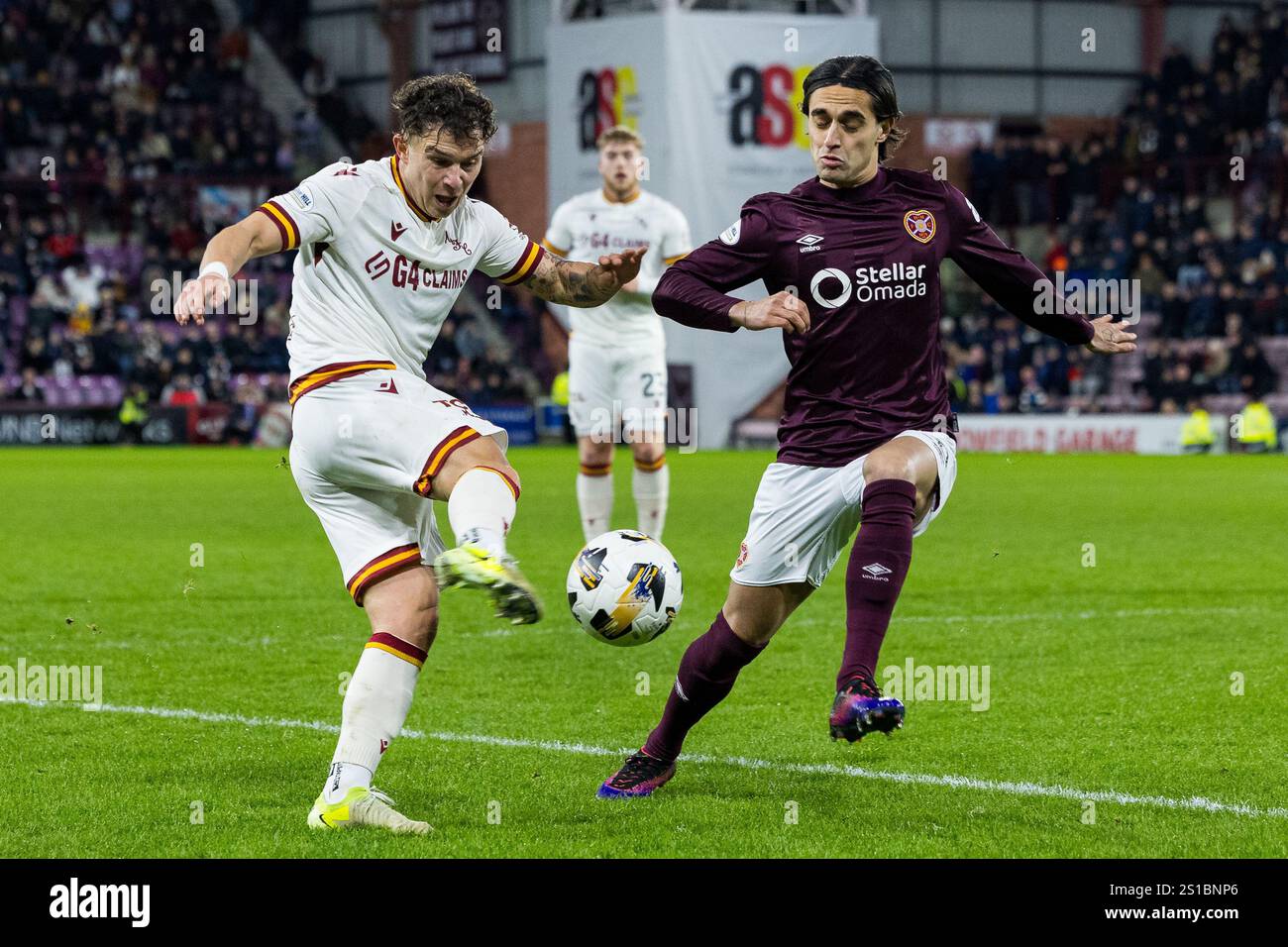 Edinburgh, Scotland. 02 January 2025. Davor Zdravkovski (6 - Motherwell ...
