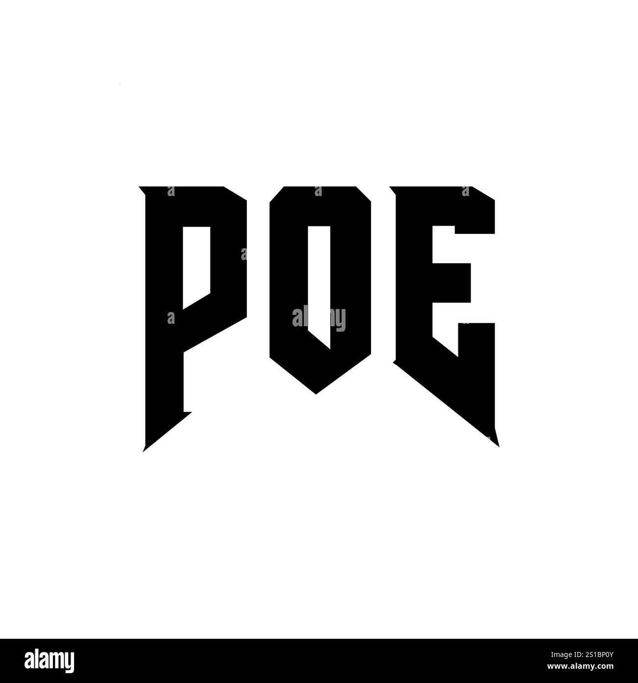 POE letter logo design for technology company. POE logo design black ...