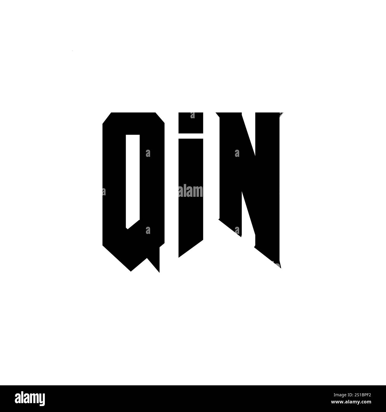 QIN letter logo design for technology company. QIN logo design black ...