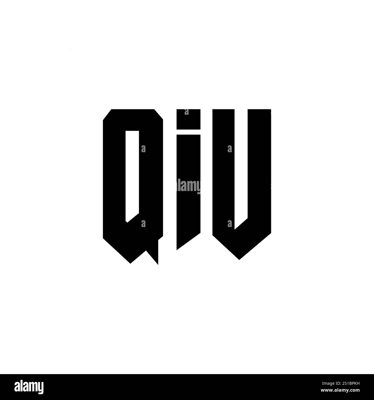 QIU letter logo design for technology company. QIU logo design black and white color combination ...