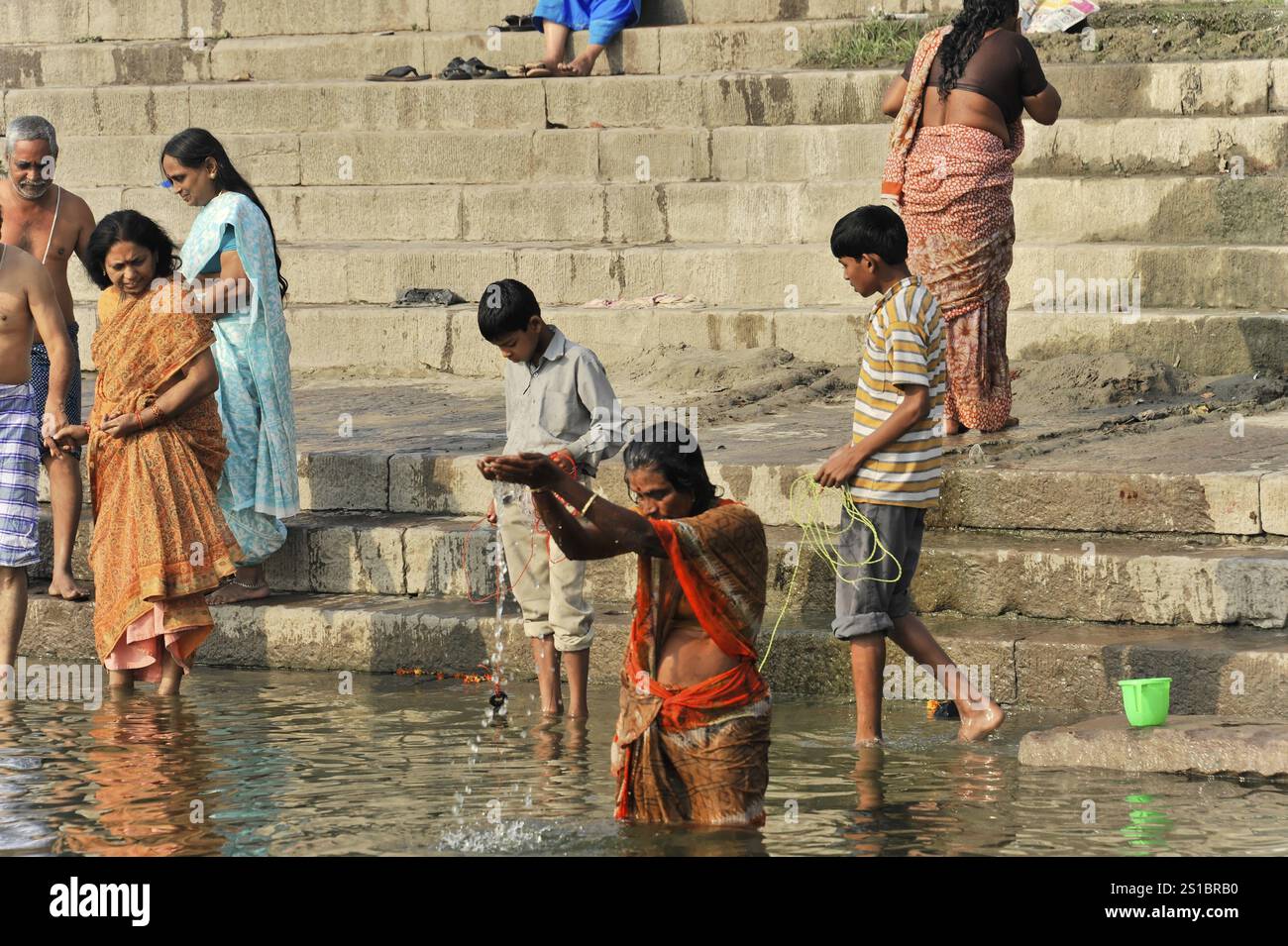 Varanasi, Uttar Pradesh, India, Asia, People in colourful clothes ...