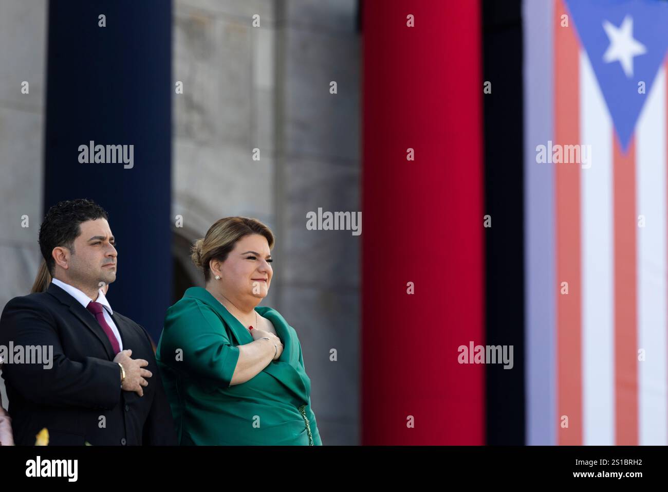 Jenniffer Gonzalez Colon and her husband Jose Yovin Vargas attend her ...