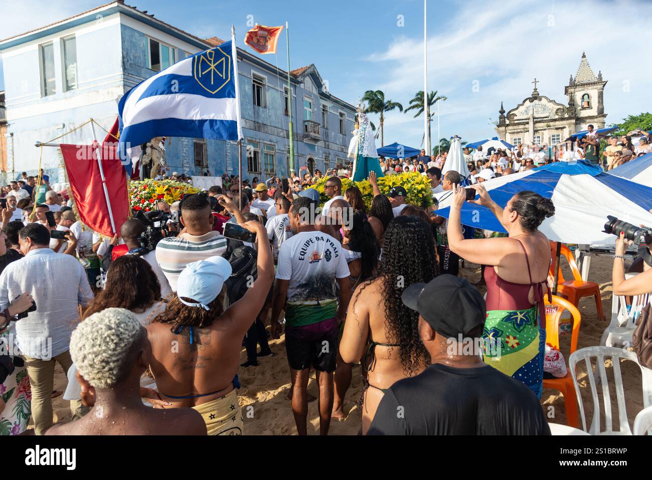 Salvador, Bahia, Brazil - December 31, 2024: View of the statue of Bom ...