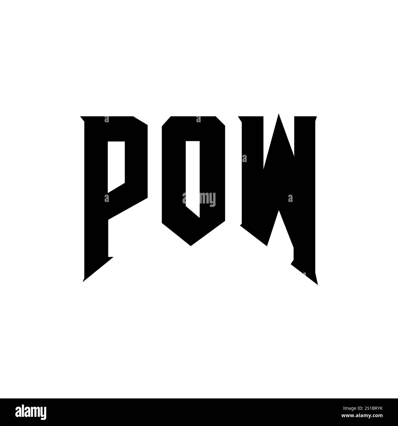 POW letter logo design for technology company. POW logo design black ...