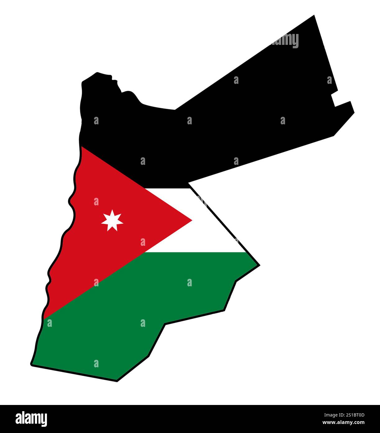 Jordan flag with border outline Stock Photo - Alamy
