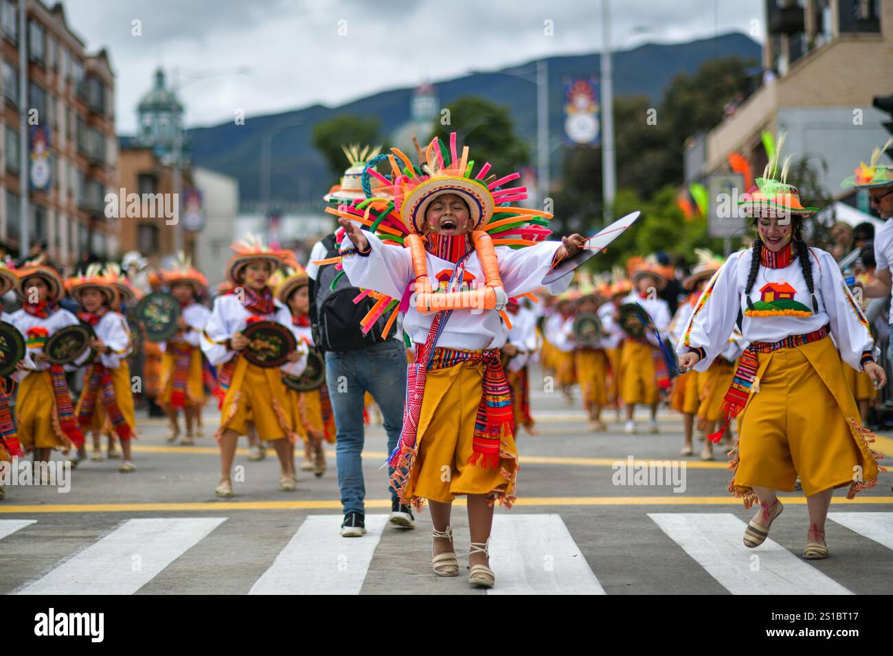 Pasto, Colombia. 02nd Jan, 2025. Kid-artist agreggations take part ...