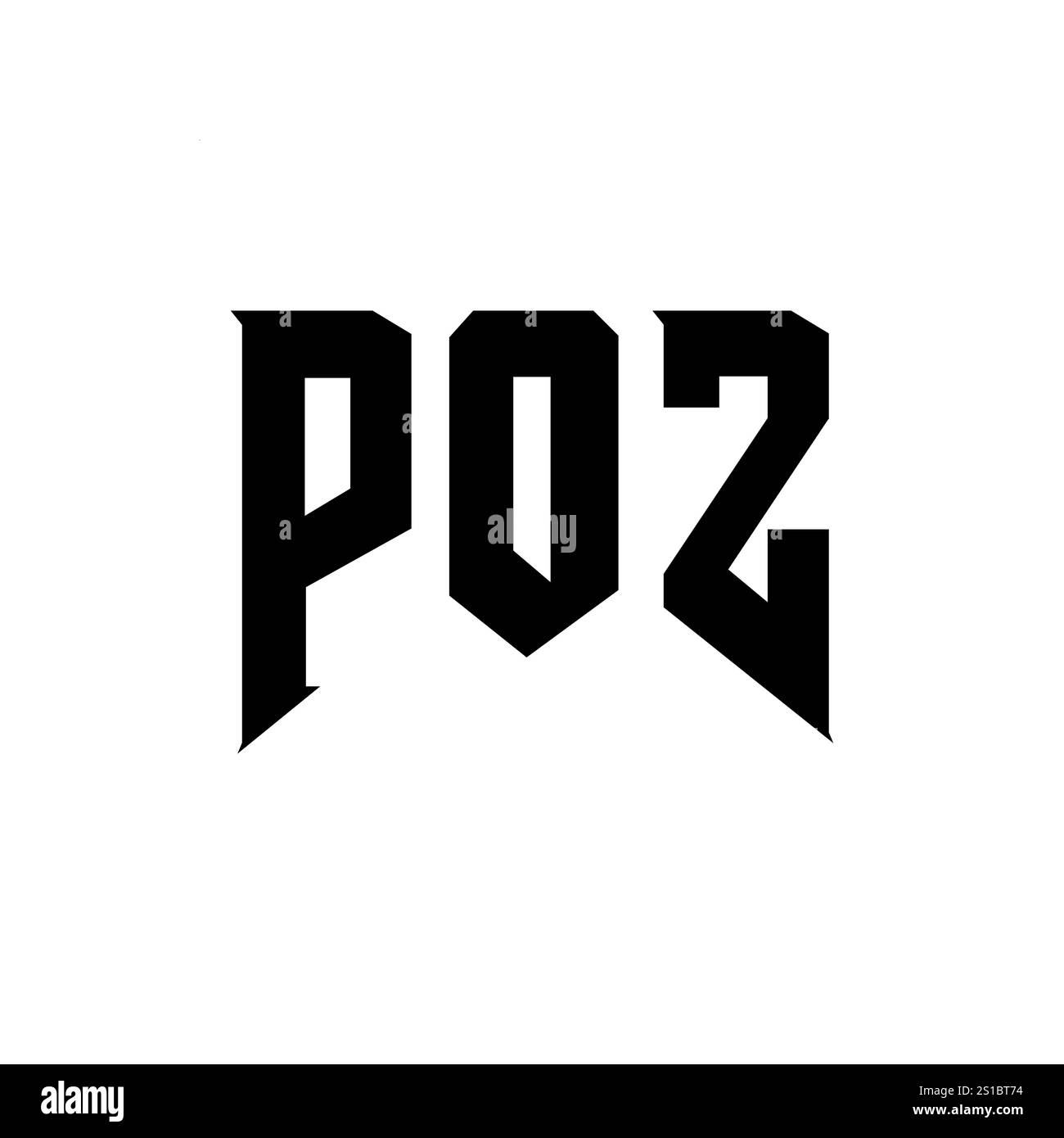 POZ letter logo design for technology company. POZ logo design black ...