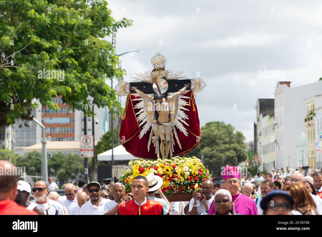 Salvador, Bahia, Brazil - January 01, 2025: Statue of Bom Jesus dos ...