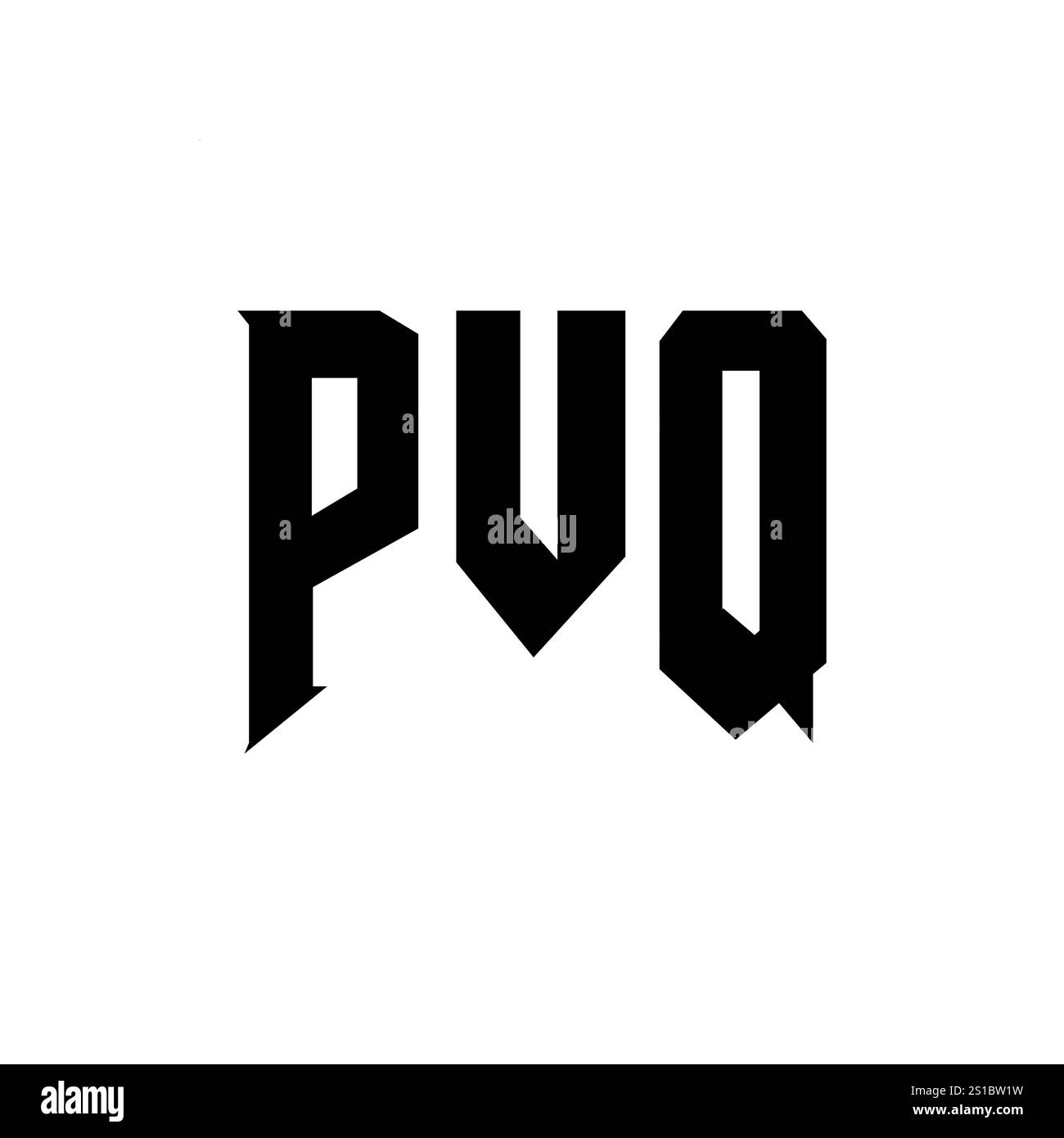 PVQ letter logo design for technology company. PVQ logo design black and white color combination ...