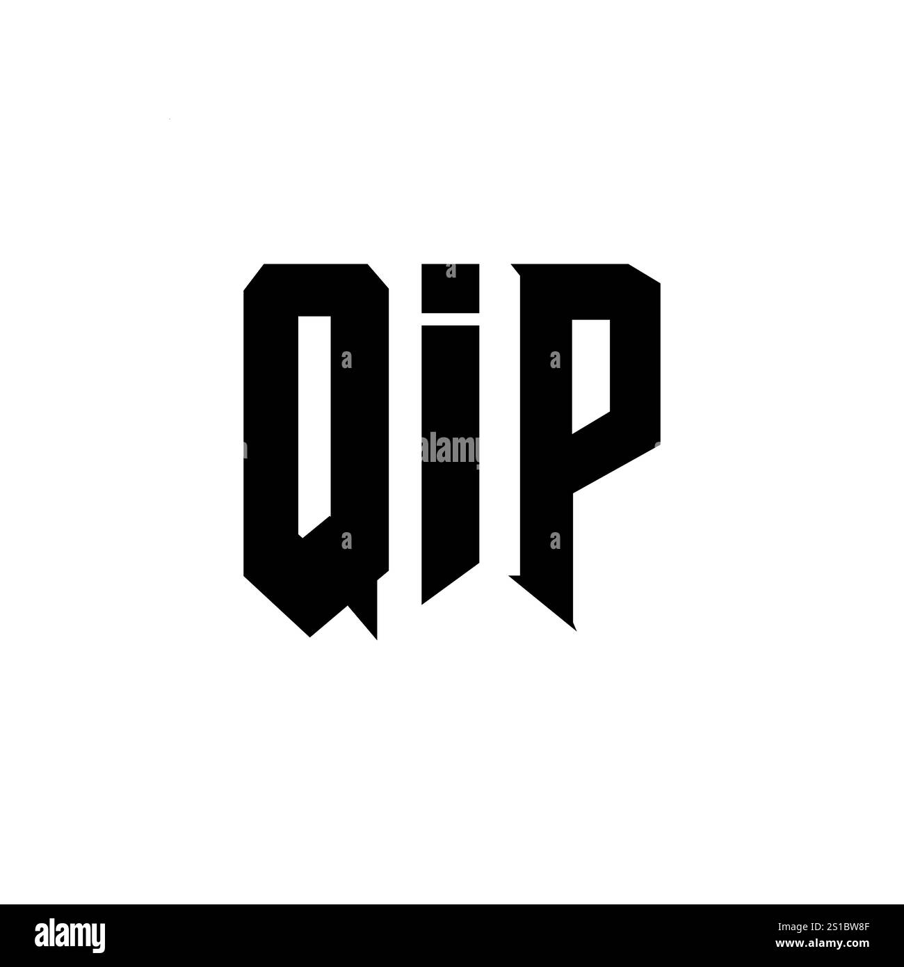 QIP letter logo design for technology company. QIP logo design black and white color combination ...