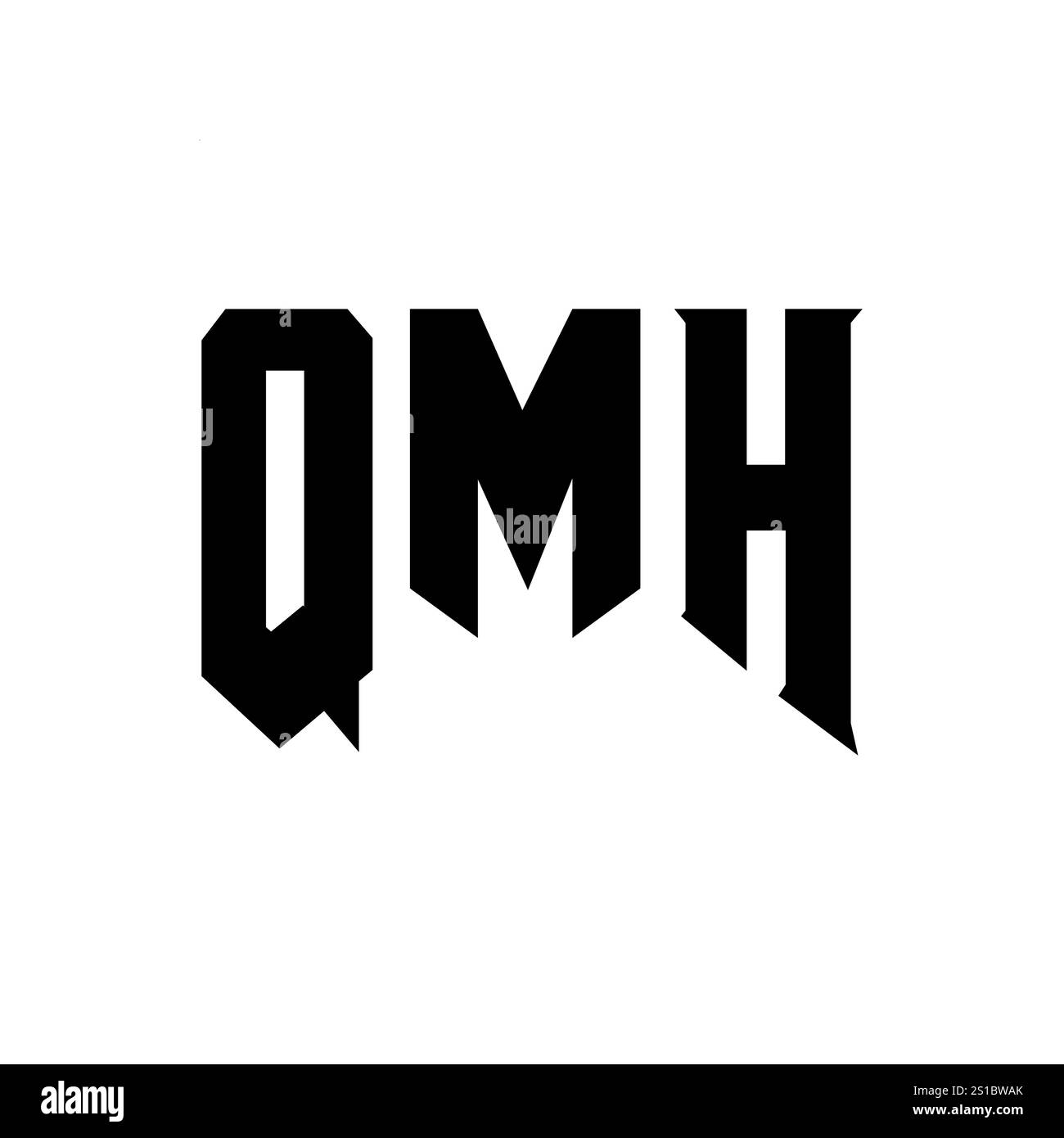 QMH letter logo design for technology company. QMH logo design black ...