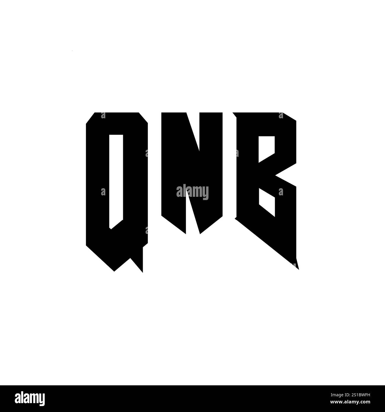 QNB letter logo design for technology company. QNB logo design black ...
