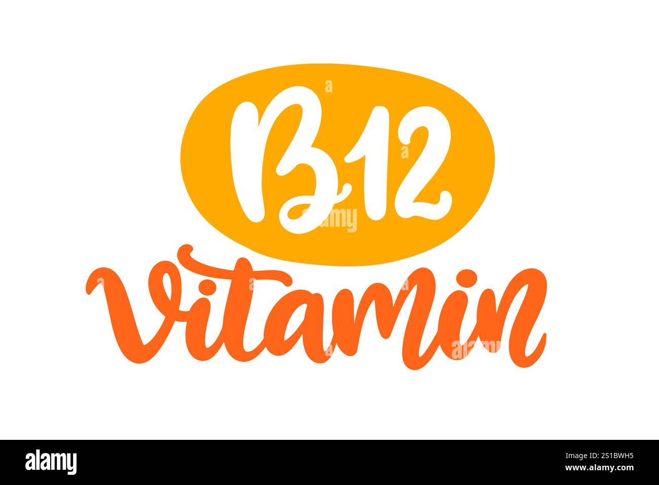 Vitamin B12 hand lettering modern calligraphy logo Stock Vector Image ...