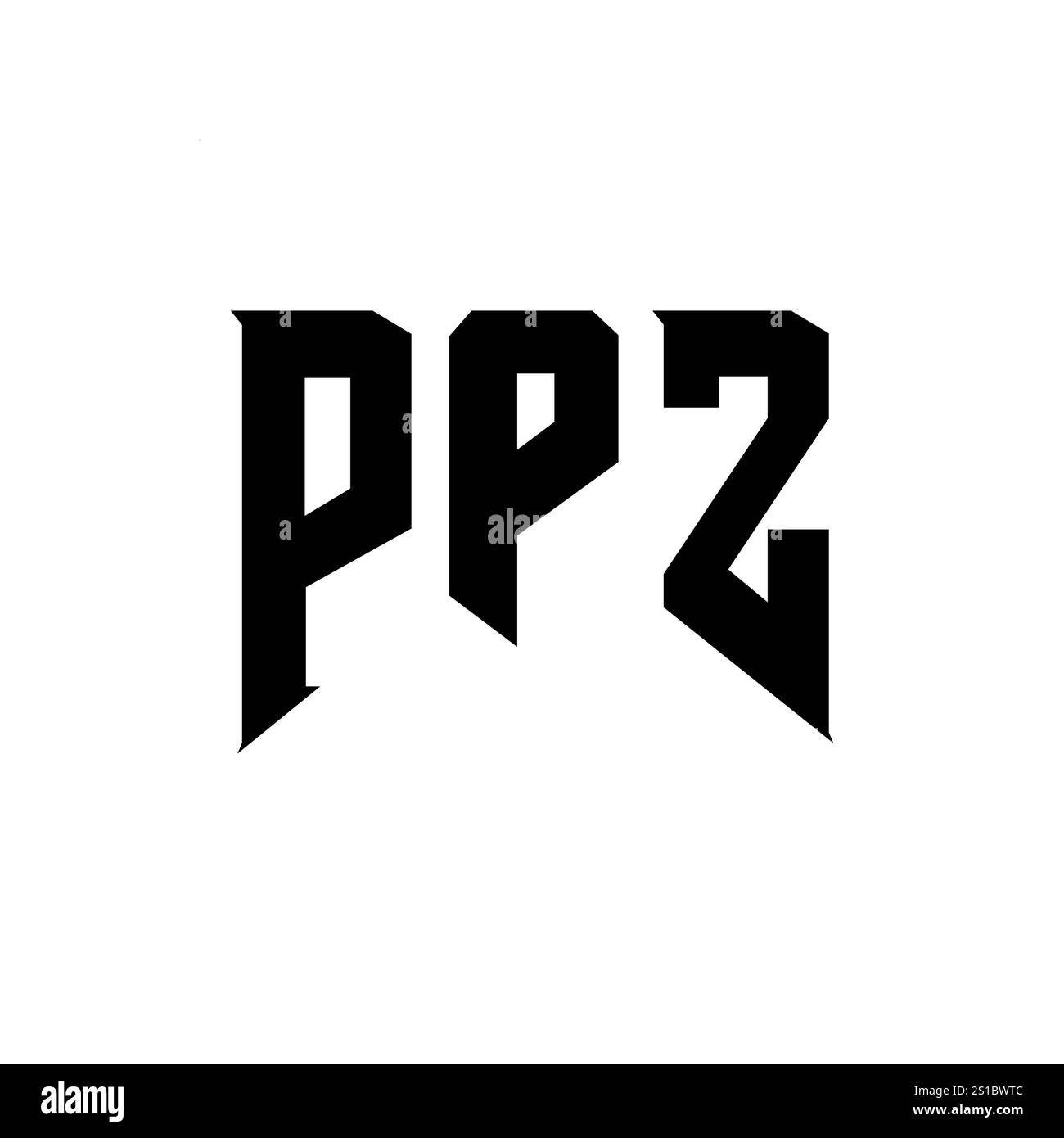 PPZ letter logo design for technology company. PPZ logo design black and white color combination ...