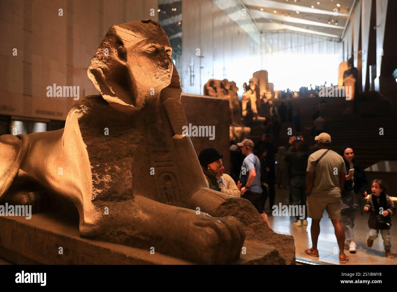 Giza, Egypt. 2nd Jan, 2025. Tourists visit the Grand Egyptian Museum in ...