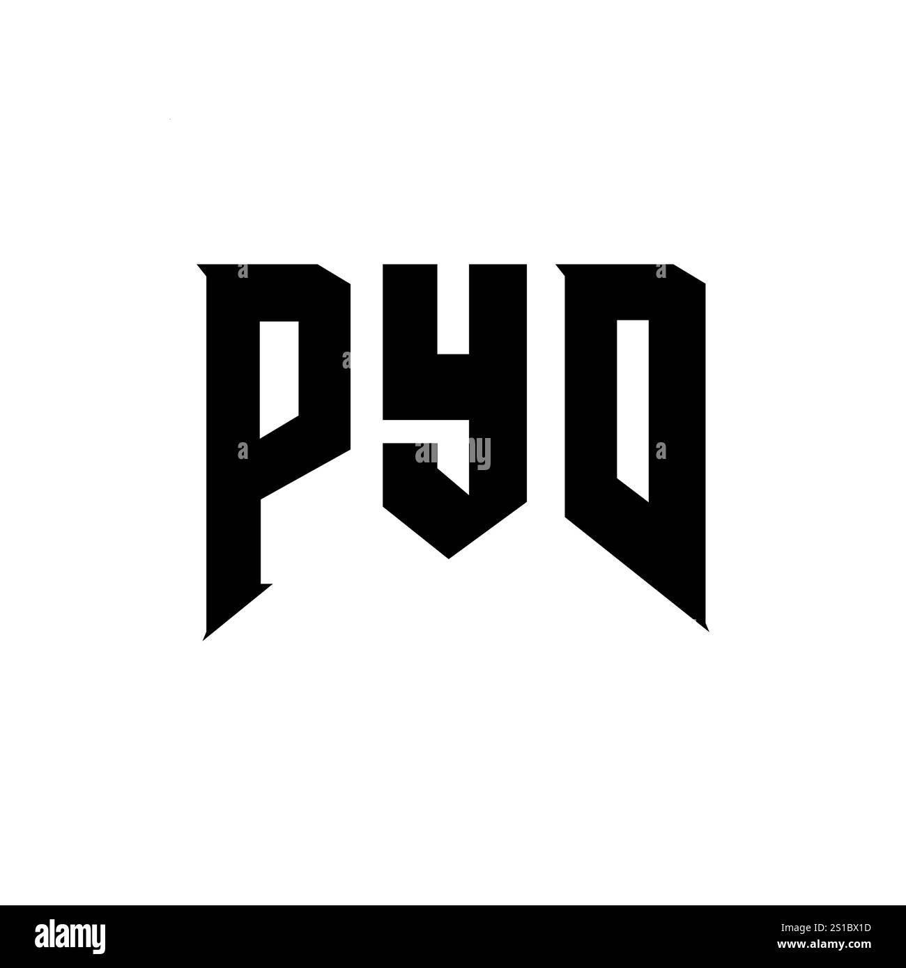 PYD letter logo design for technology company. PYD logo design black and white color combination ...