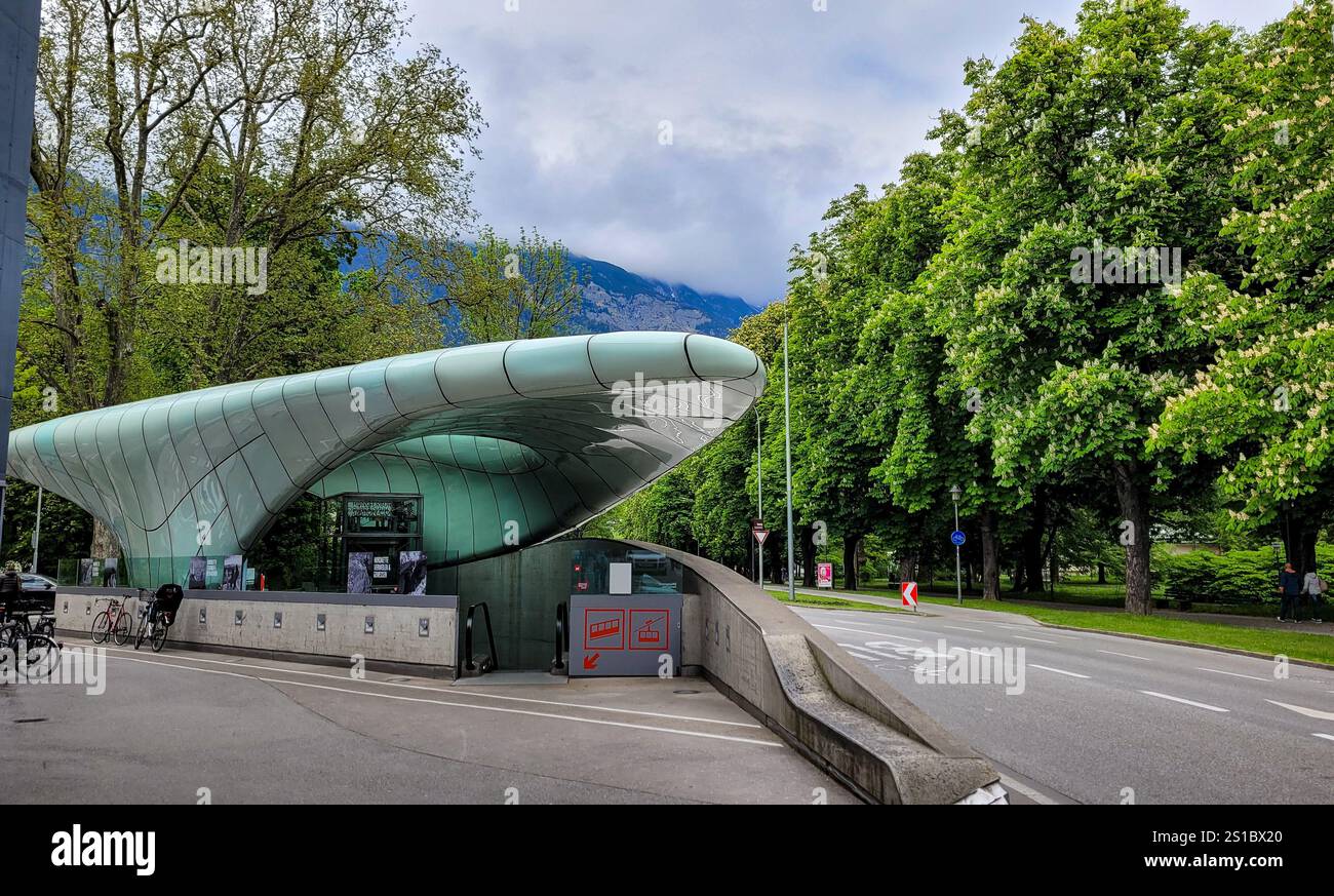 View of the Hungerburgbahn Congress station - hybrid funicular station ...