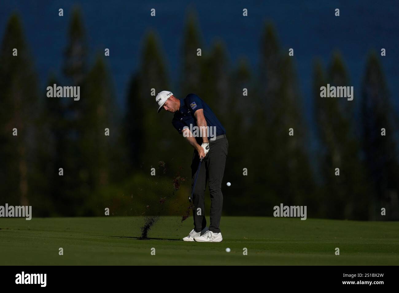 Taylor Pendrith, of Canada, hits from the fourth fairway during the ...