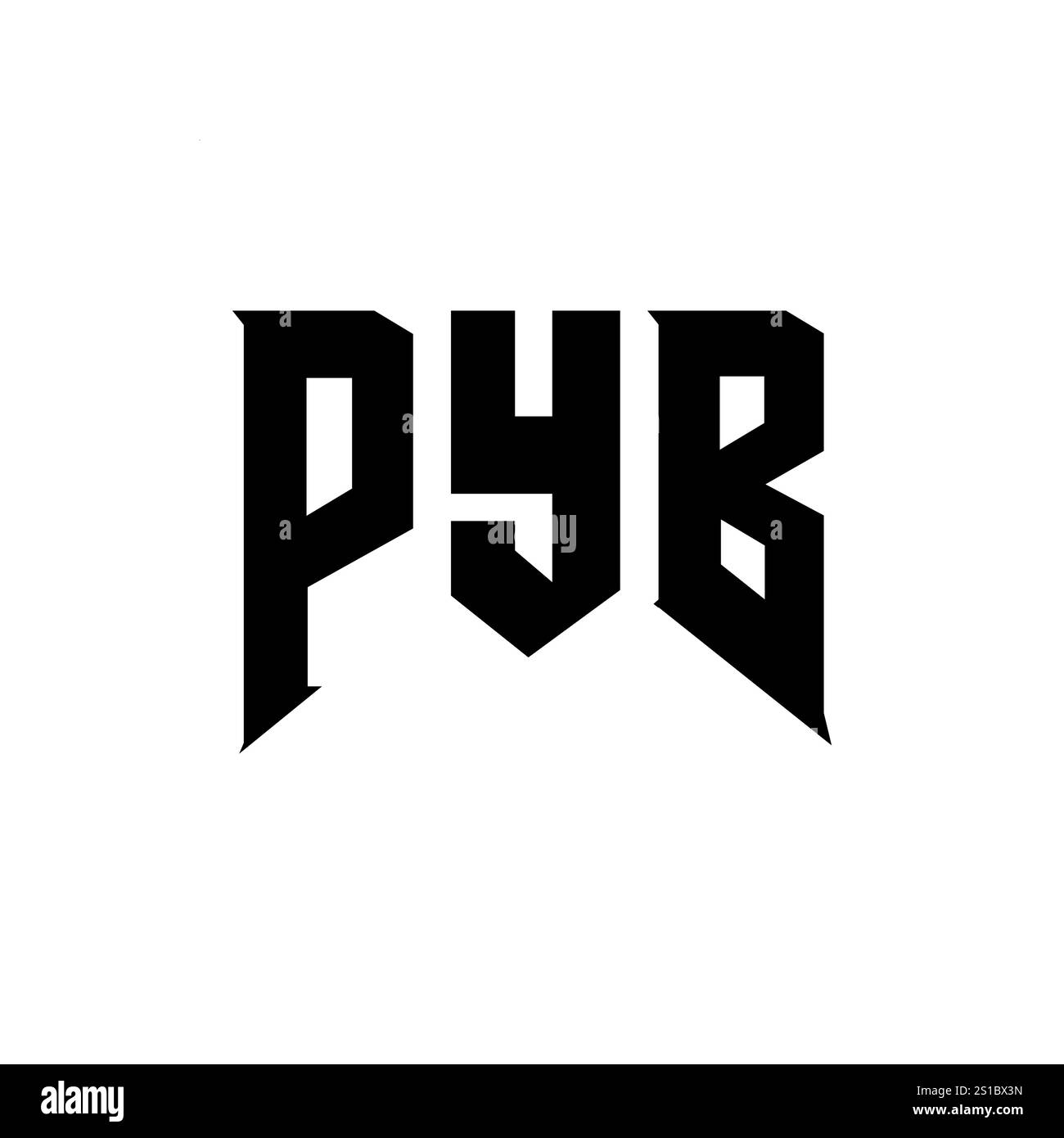 PYB letter logo design for technology company. PYB logo design black ...
