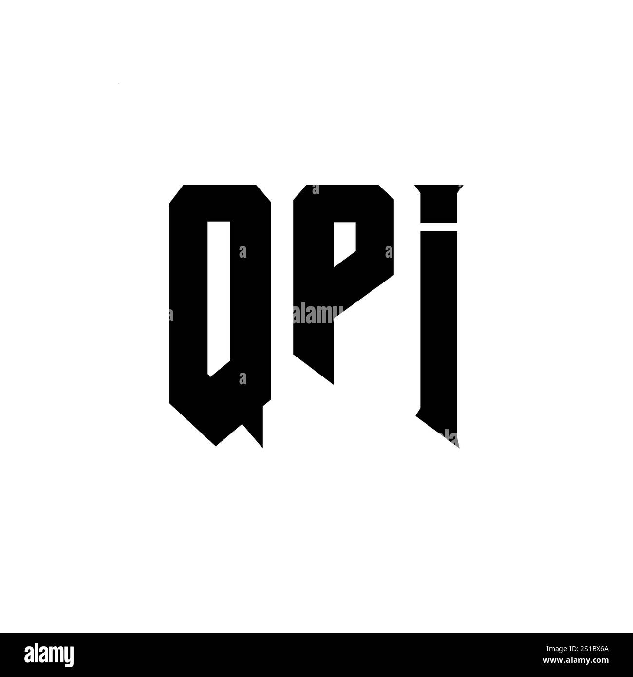 QPI letter logo design for technology company. QPI logo design black and white color combination ...