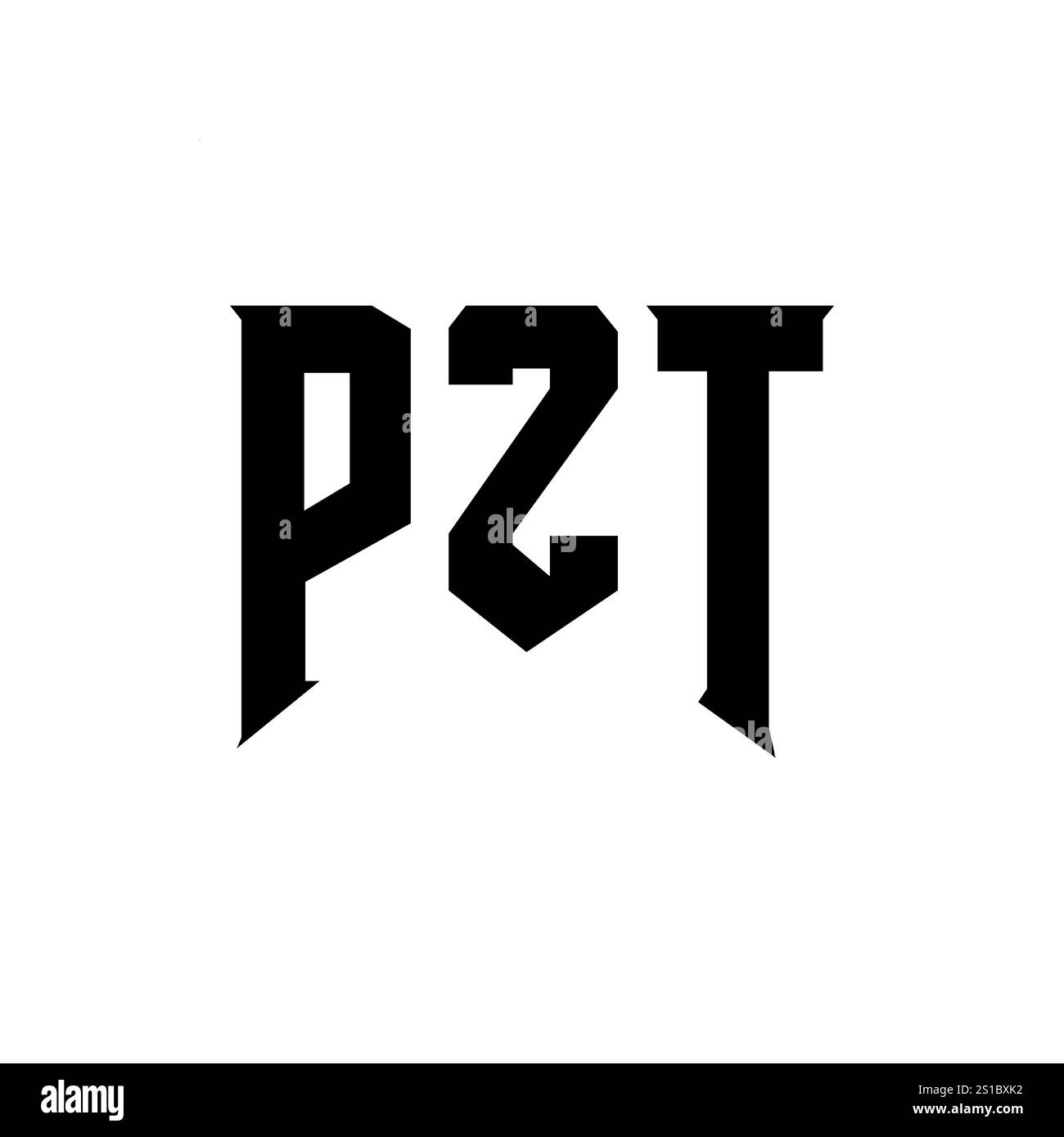 PZT letter logo design for technology company. PZT logo design black and white color combination ...