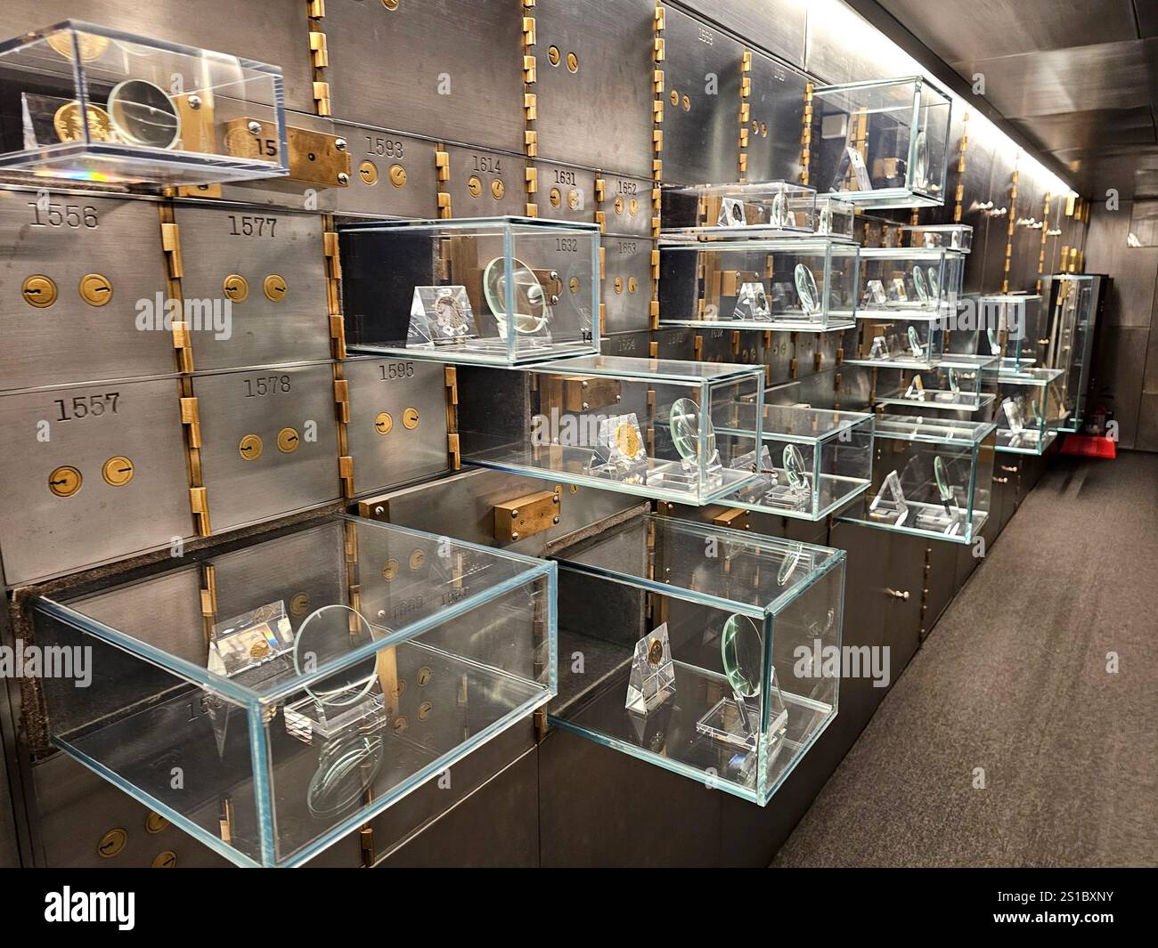 Mexico City, Mexico - Jul 12 2024: Banco de Mexico Museum in the main building of CDMX with the ...