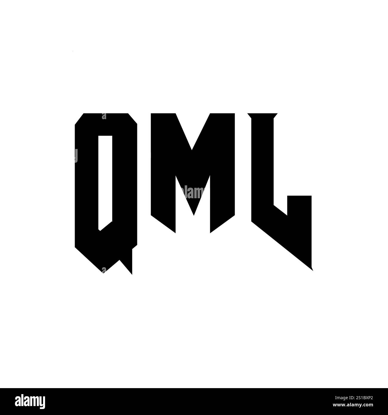 QML letter logo design for technology company. QML logo design black and white color combination ...