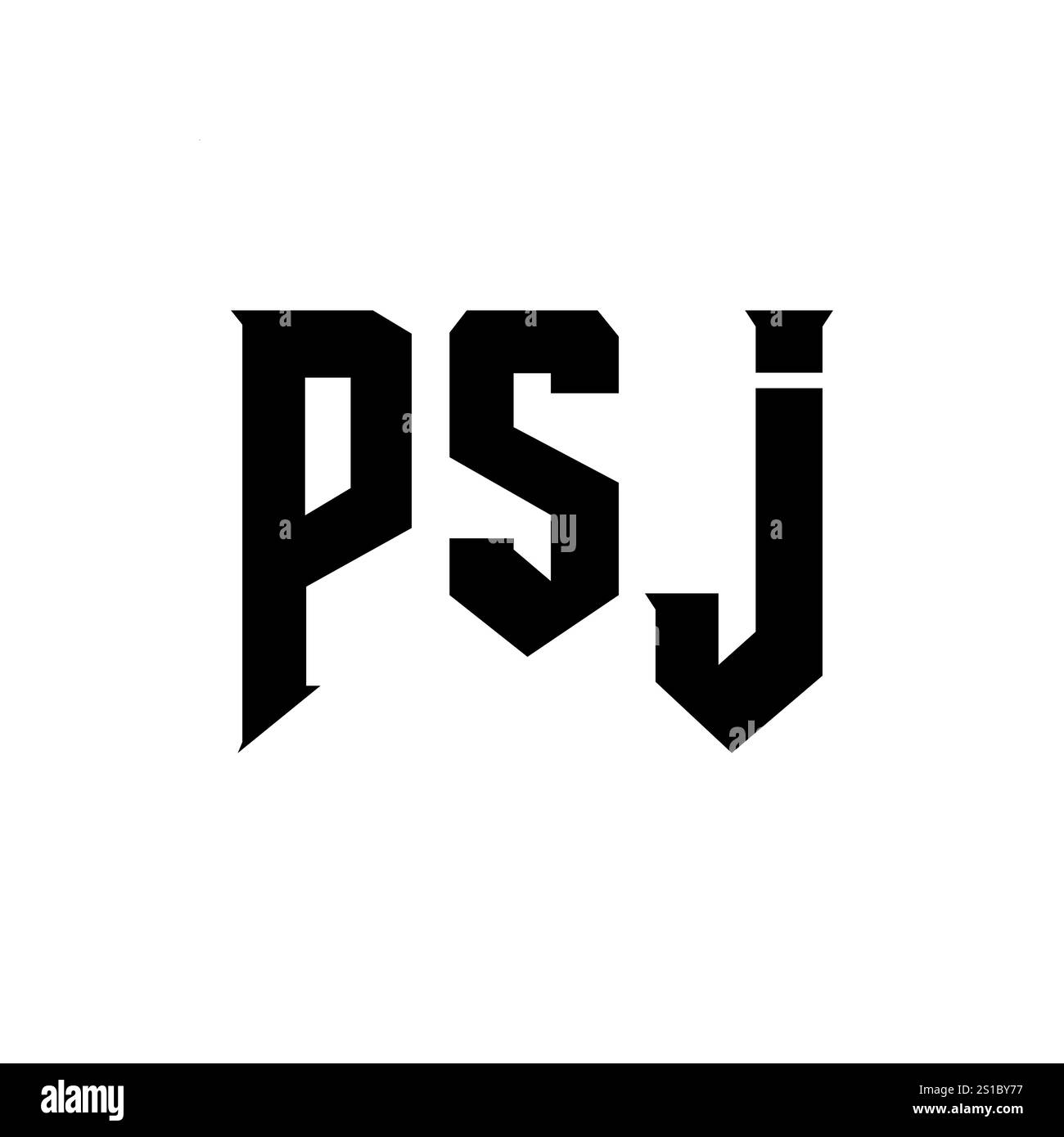 PSJ letter logo design for technology company. PSJ logo design black and white color combination ...