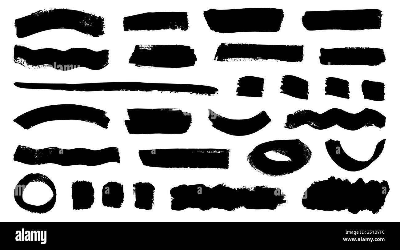 Vector Paint Brush Splash Set Grunge Stroke Stock Vector Image & Art ...