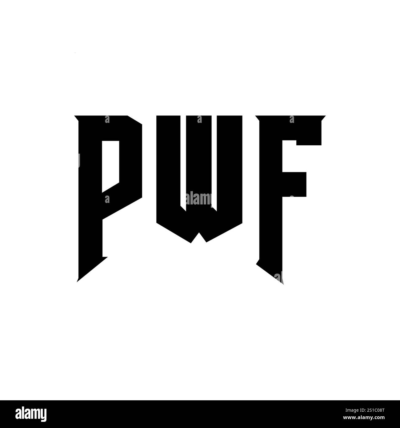 PWF letter logo design for technology company. PWF logo design black ...