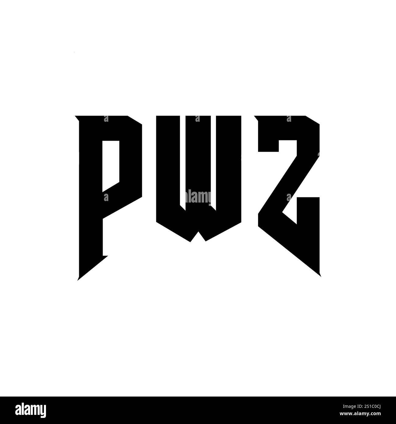 PWZ letter logo design for technology company. PWZ logo design black ...