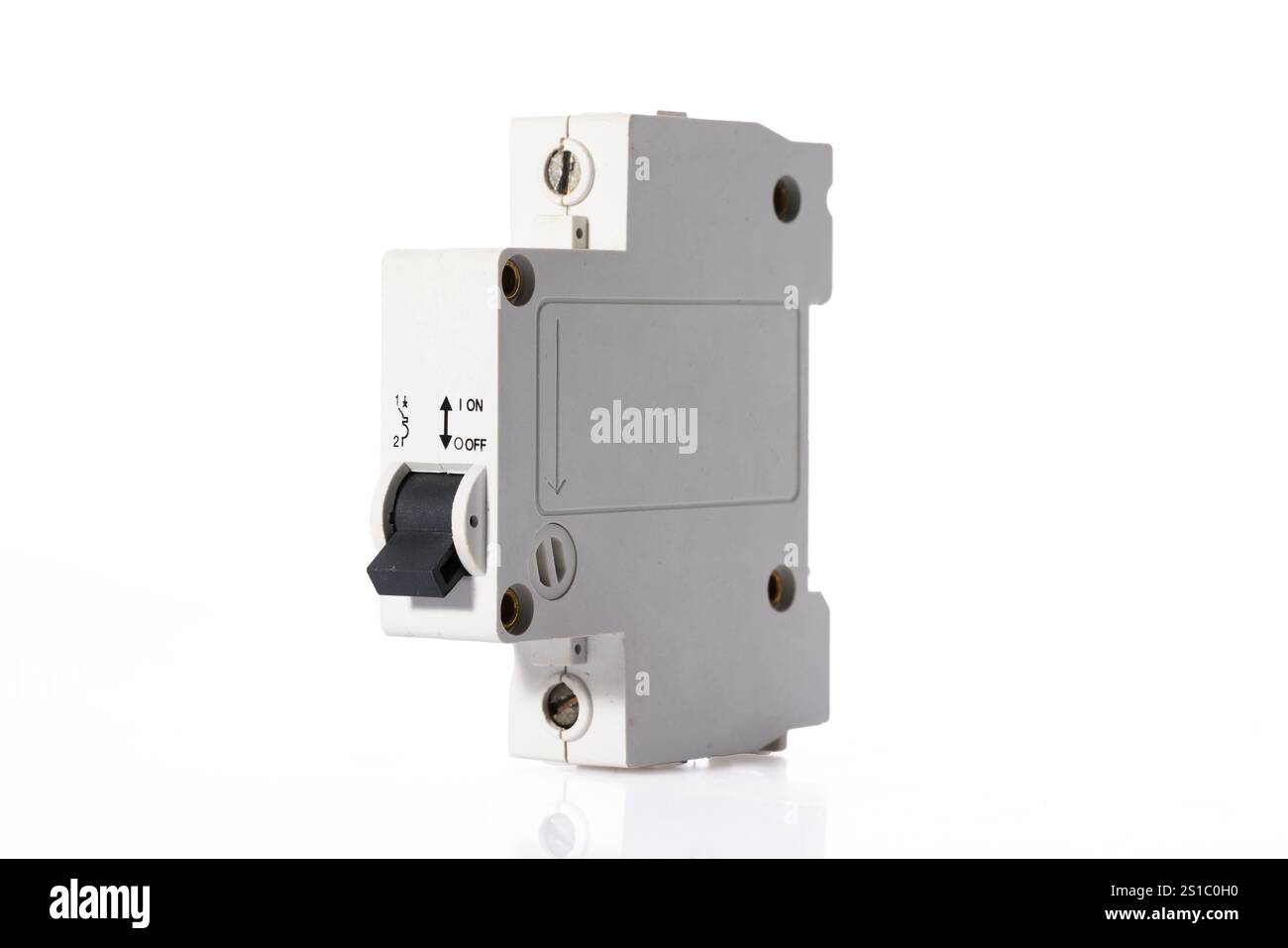 Modern Electrical Circuit Breaker Isolated on White Background Stock ...