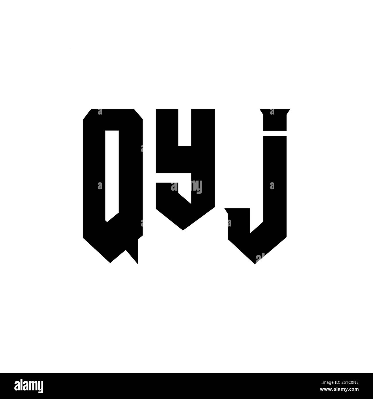 QYJ letter logo design for technology company. QYJ logo design black ...