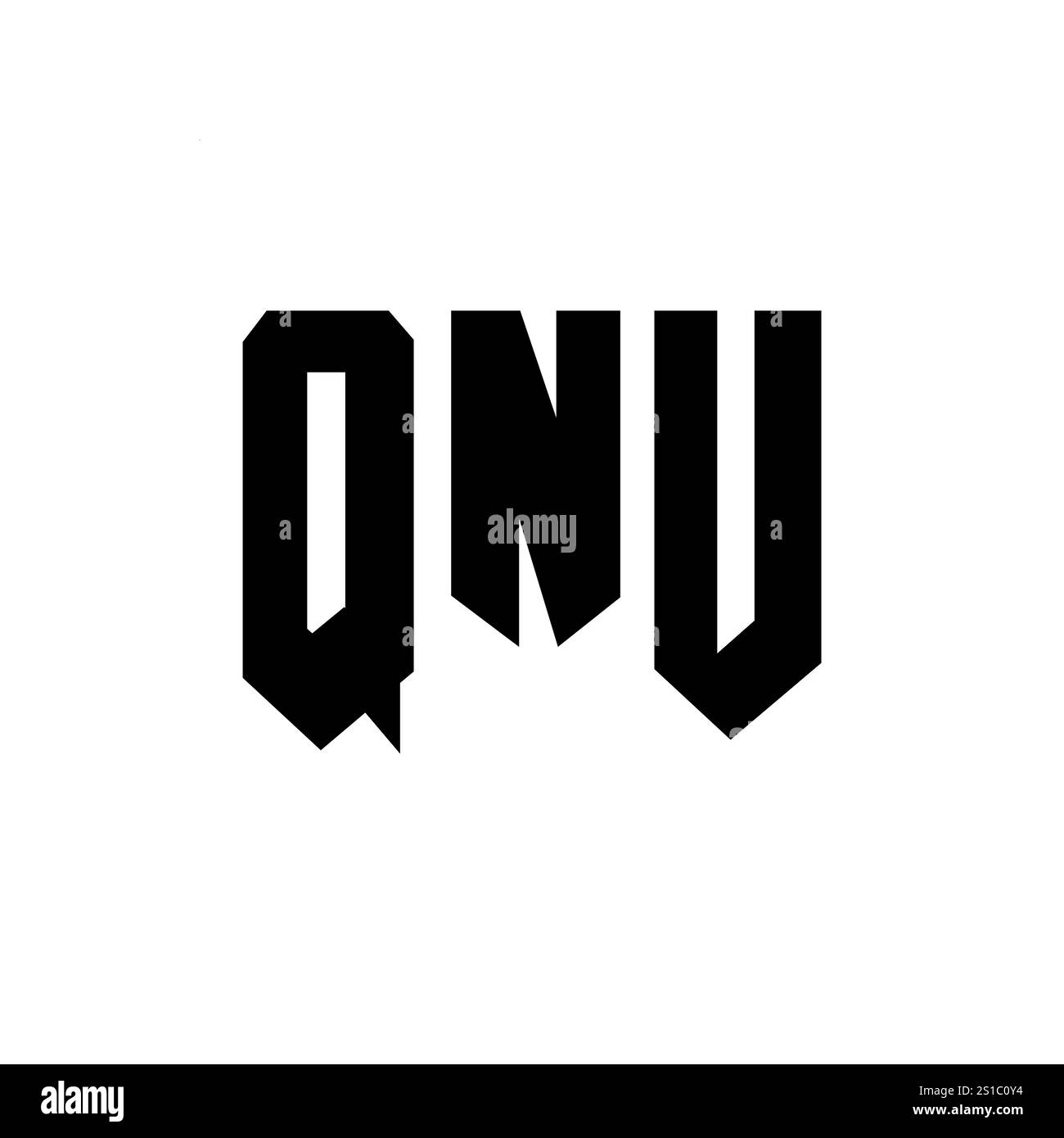QNU letter logo design for technology company. QNU logo design black ...
