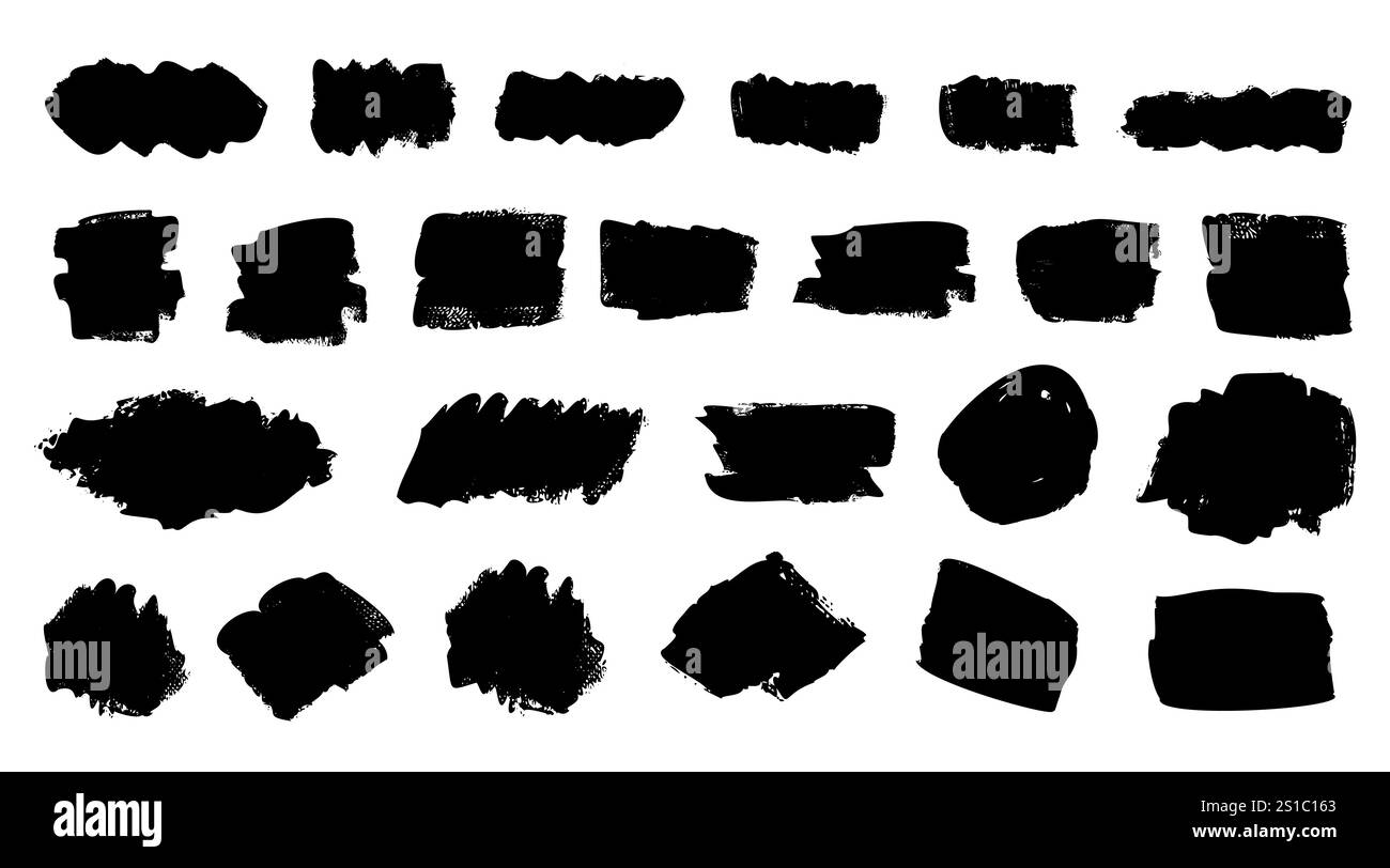 Vector Paint Brush Splash Set Grunge Stroke Stock Vector Image & Art ...