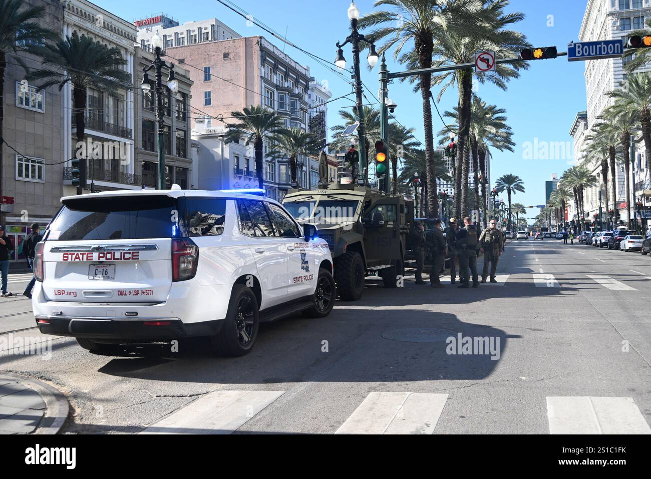 New Orleans, Louisiana, Deer. 2nd Jan, 2025. (new) police, hsi, atf and ...