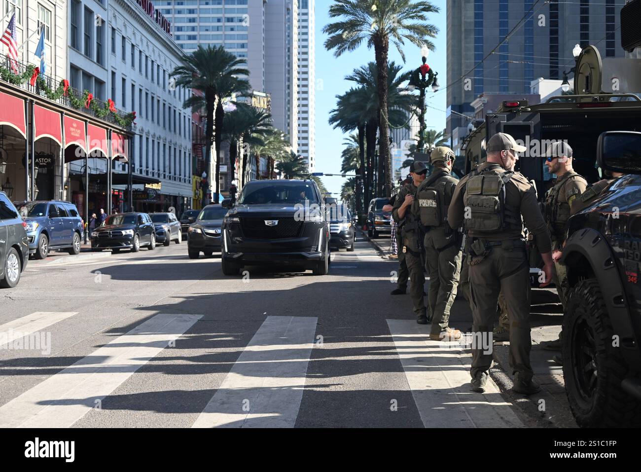 New Orleans, Louisiana, Deer. 2nd Jan, 2025. (new) police, hsi, atf and ...