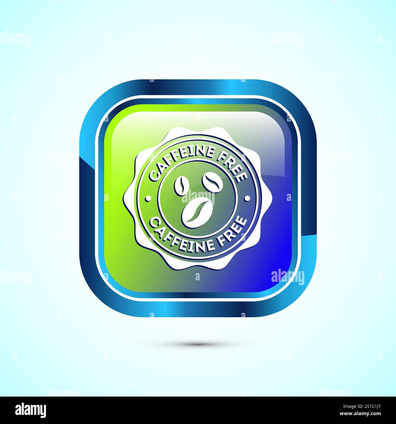 Caffeine free icon design illustration, No caffeine badge, sticker ...
