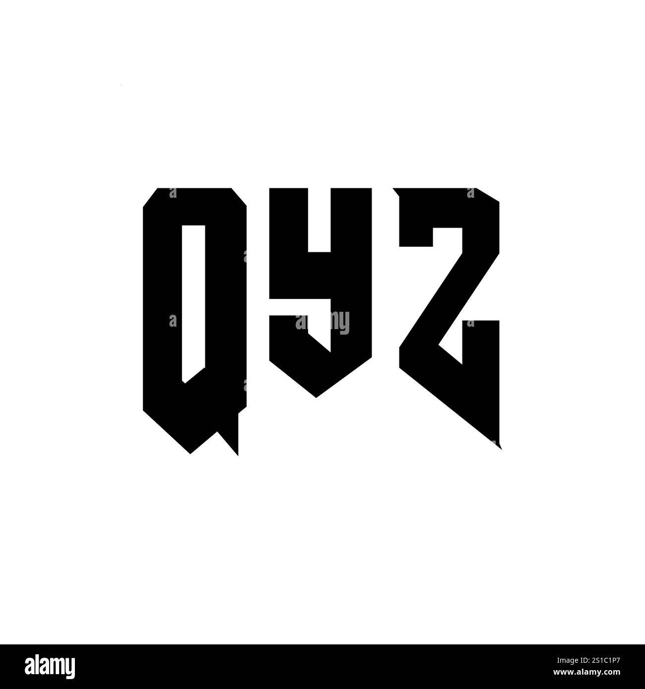 QYZ letter logo design for technology company. QYZ logo design black ...