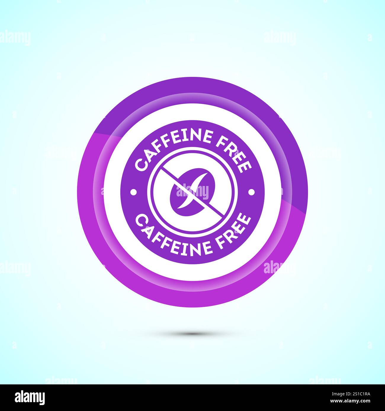 Caffeine free icon design illustration, No caffeine badge, sticker ...